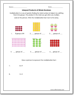 Interpret Products of Whole Numbers Worksheet