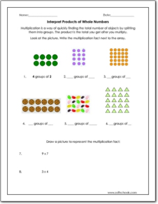 Interpret Products of Whole Numbers Worksheet