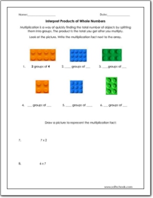 Interpret Products of Whole Numbers Worksheet