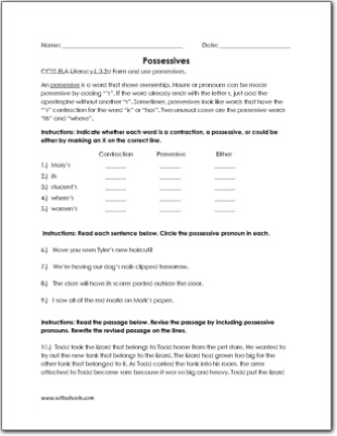 Possessives Worksheet
