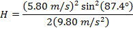 Maximum Height Formula