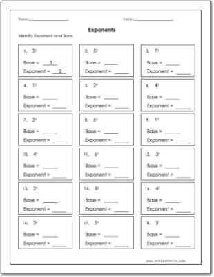 Base And Exponent Worksheet